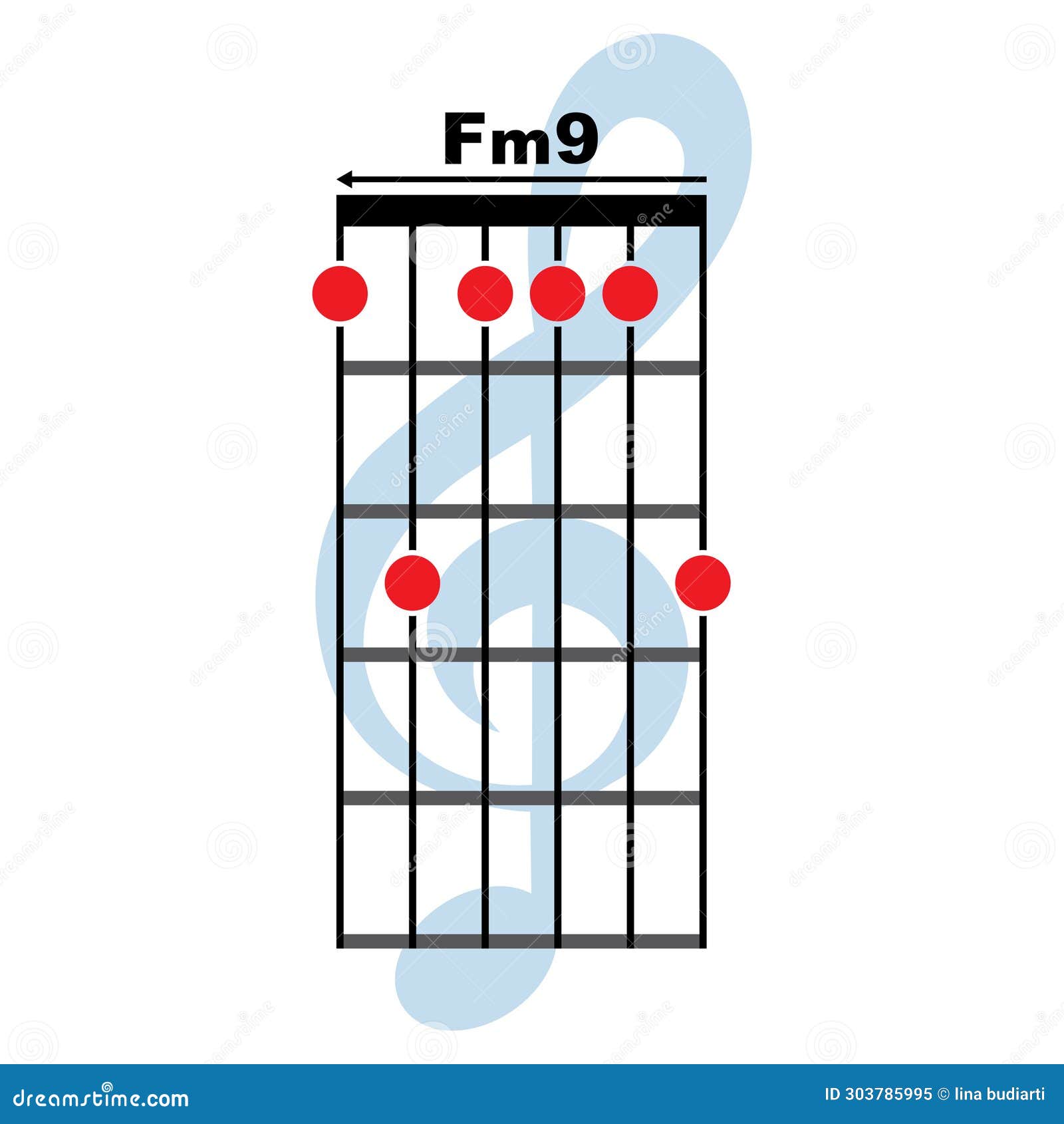 Fm9 guitar chord icon stock illustration. Illustration of cord - 303785995