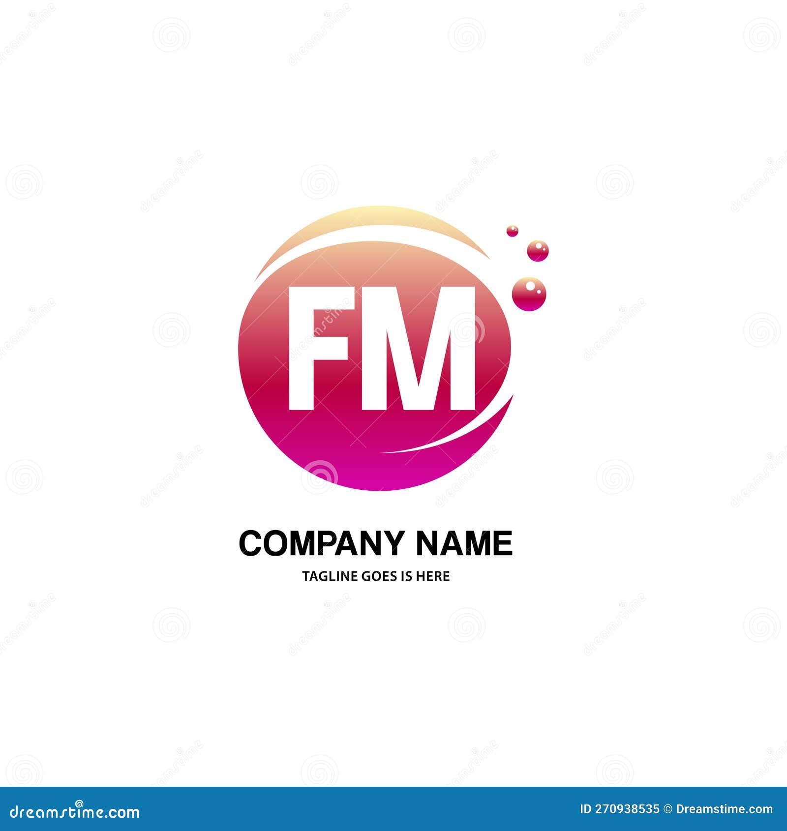 FM Initial Logo with Colorful Circle Template Vector Stock Vector ...