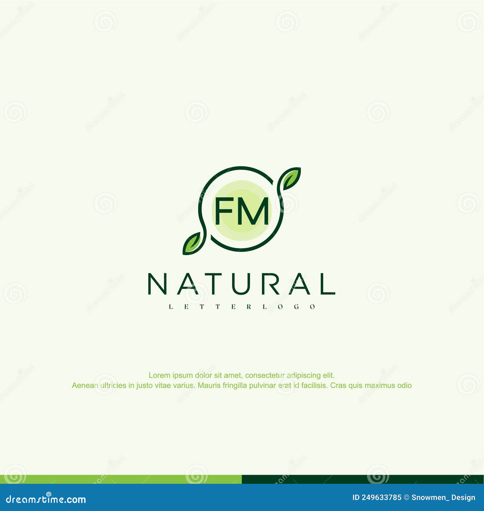 FM Initial natural logo stock vector. Illustration of label - 249633785