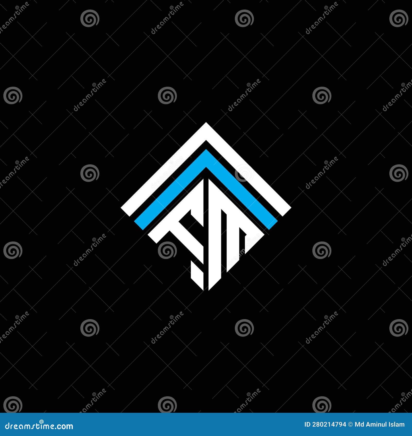 FM Letter Logo Creative Design with Vector Graphic, FM Stock Vector ...
