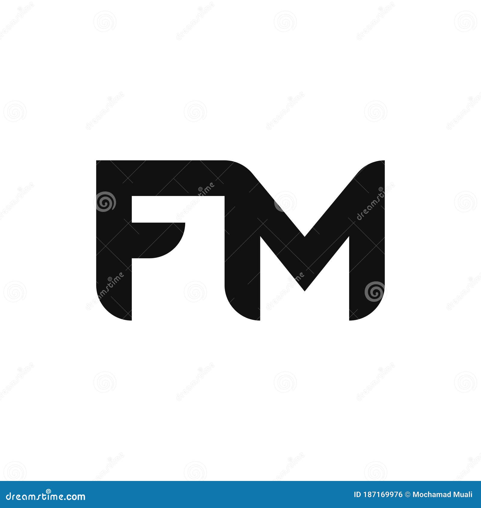 FM Letter Logo Design with Simple Style Stock Vector - Illustration of ...