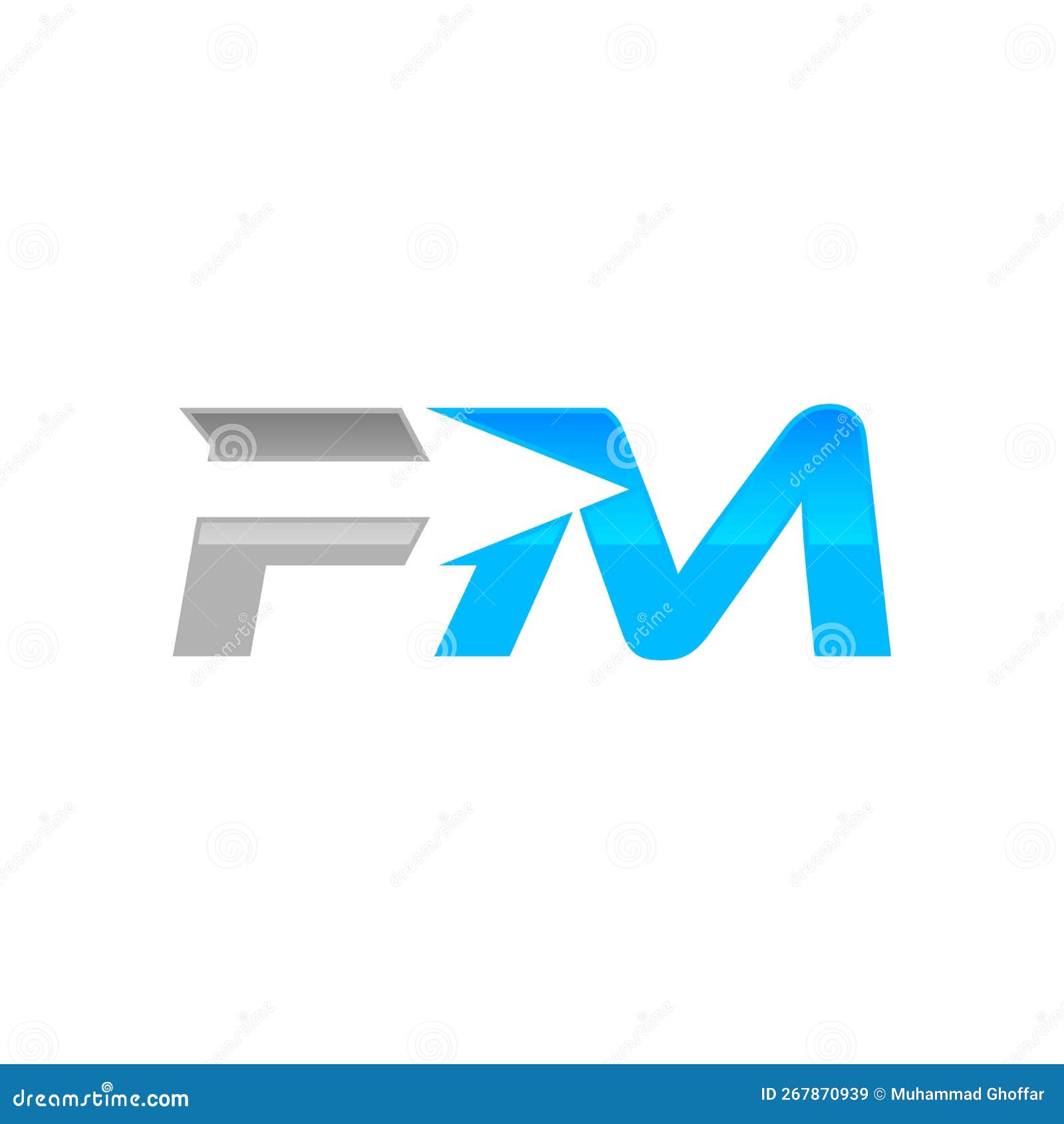 FM Letter Logo, Initial Letter FM Graphic Logo Template, Unique ...