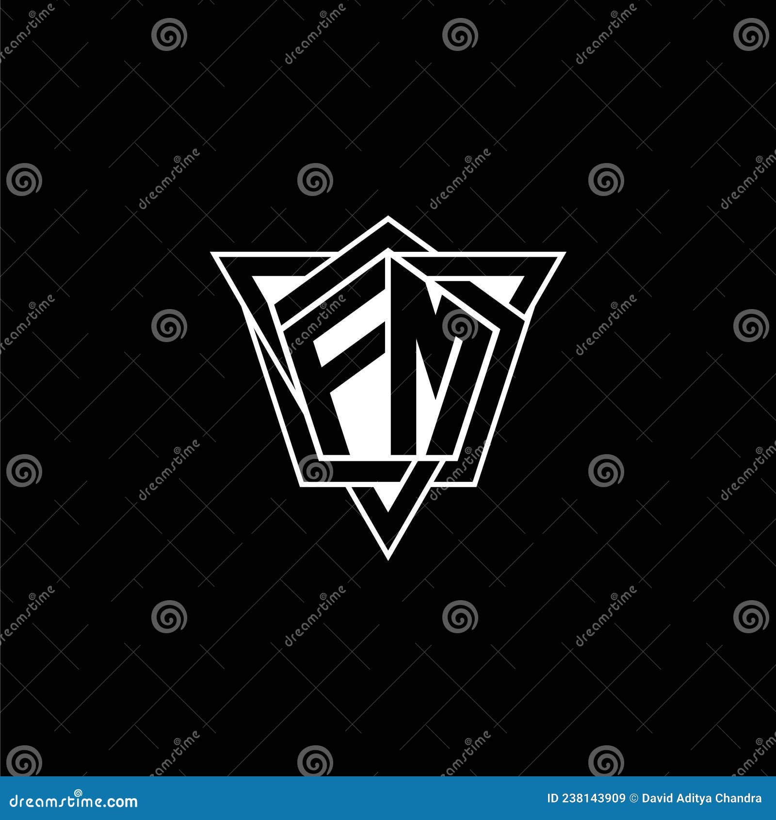 FM Logo Monogram Geometric Modern Design Stock Vector - Illustration of ...