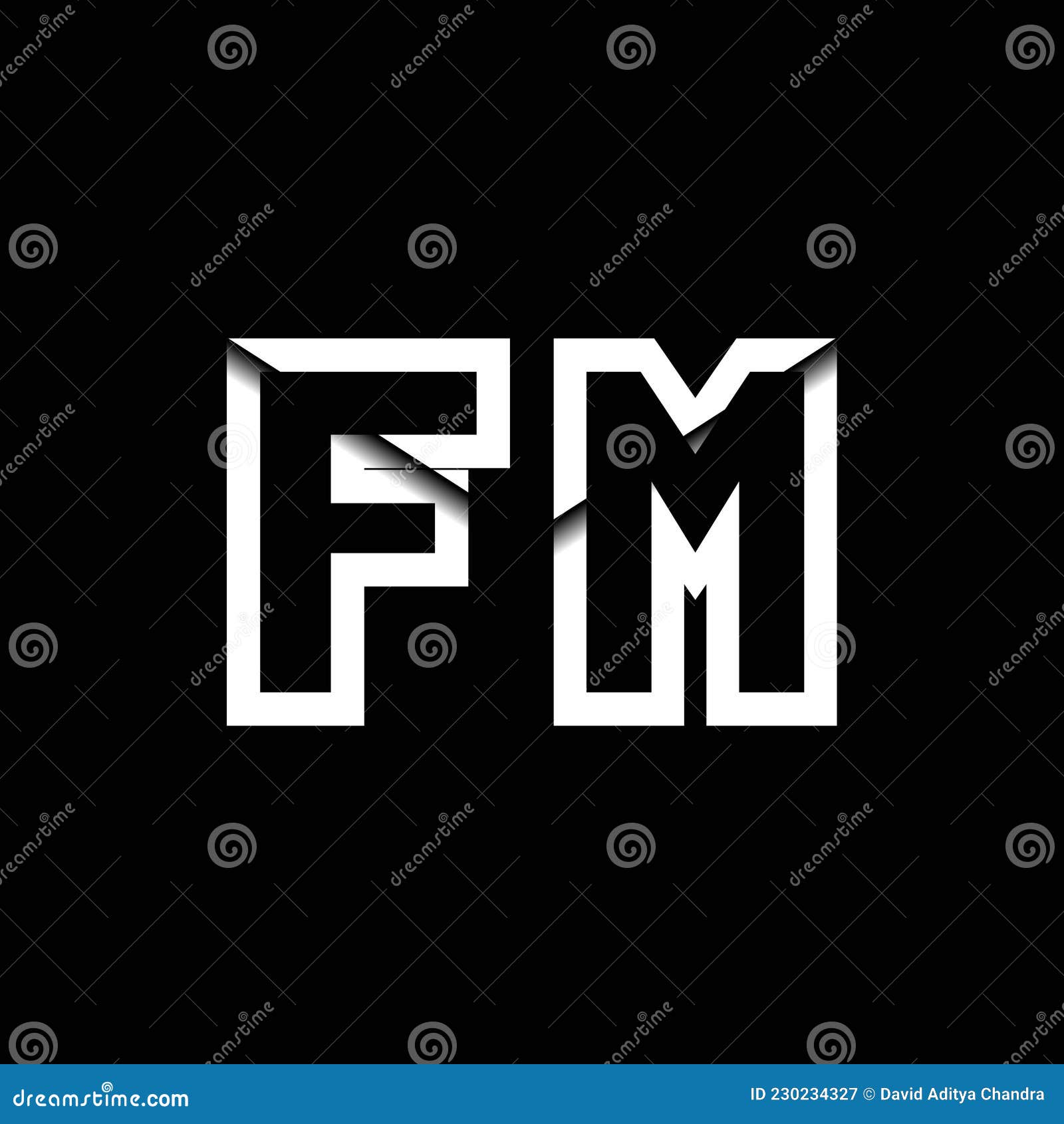 FM Monogram Envelope Shape Style Stock Vector - Illustration of message ...