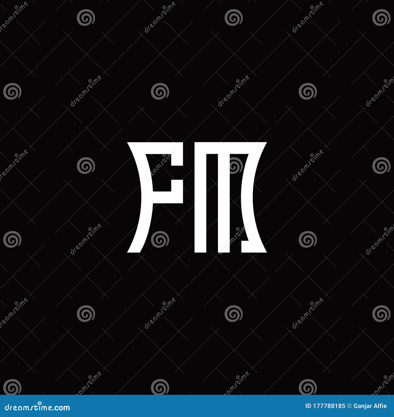 FM Monogram Logo Letter with Curved Side Style Stock Vector ... FM Monogram Logo Letter with Curved Side Style Stock Vector ...