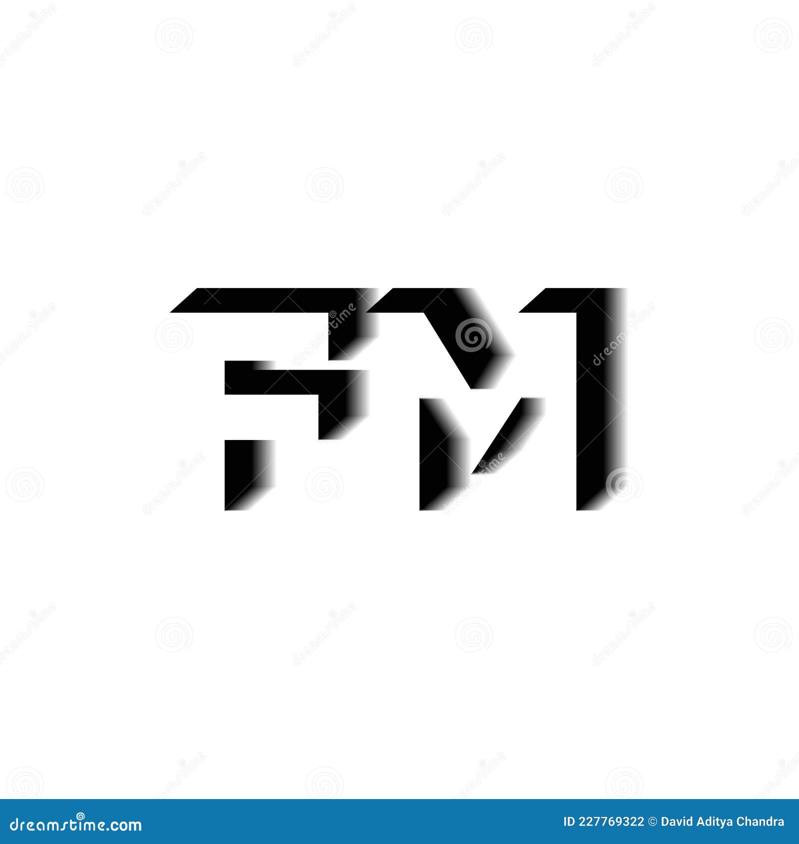 FM Monogram Shadow Shape Style Stock Vector - Illustration of brand ...