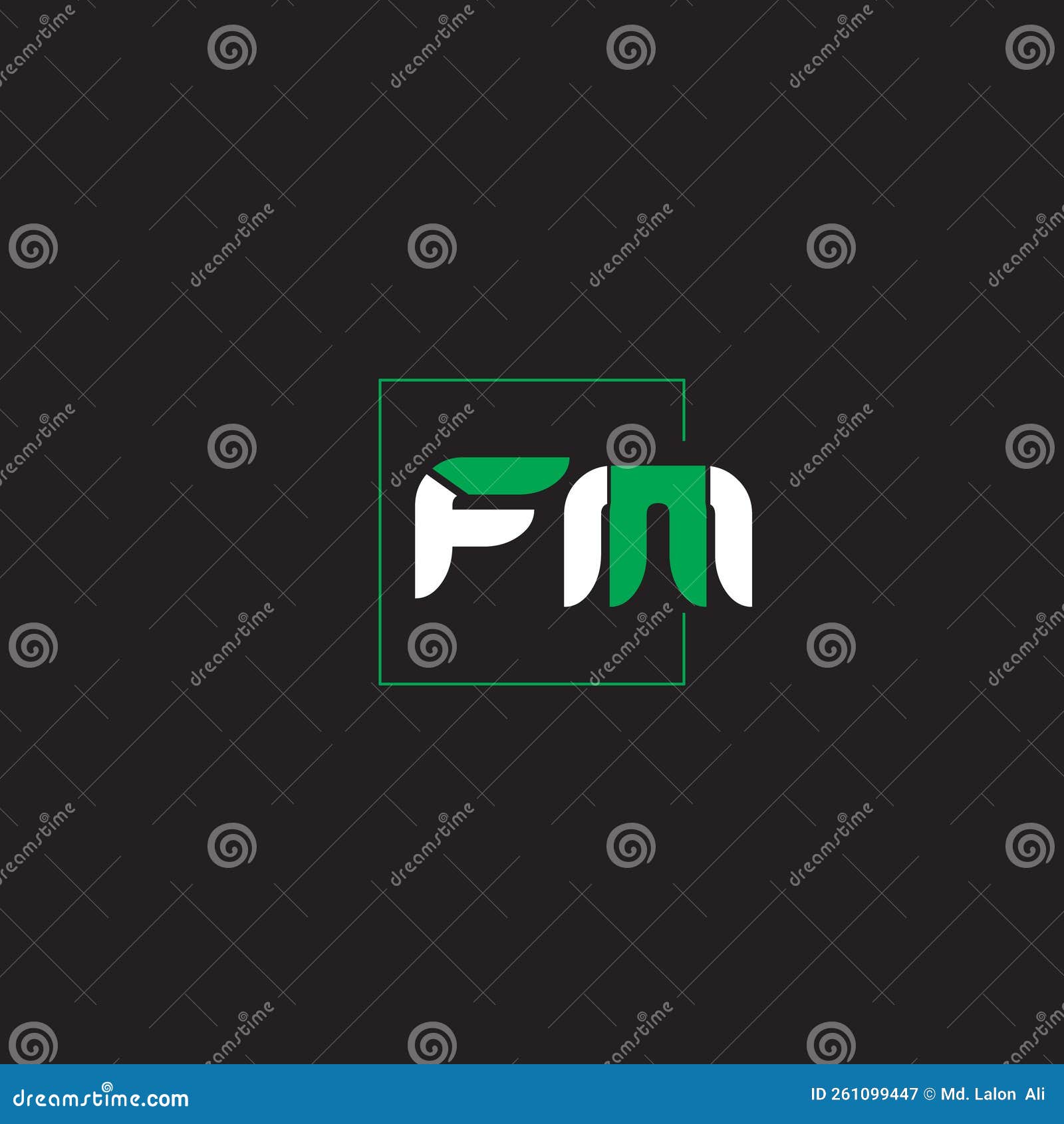 FM Text Logo Design stock vector. Illustration of letters - 261099447