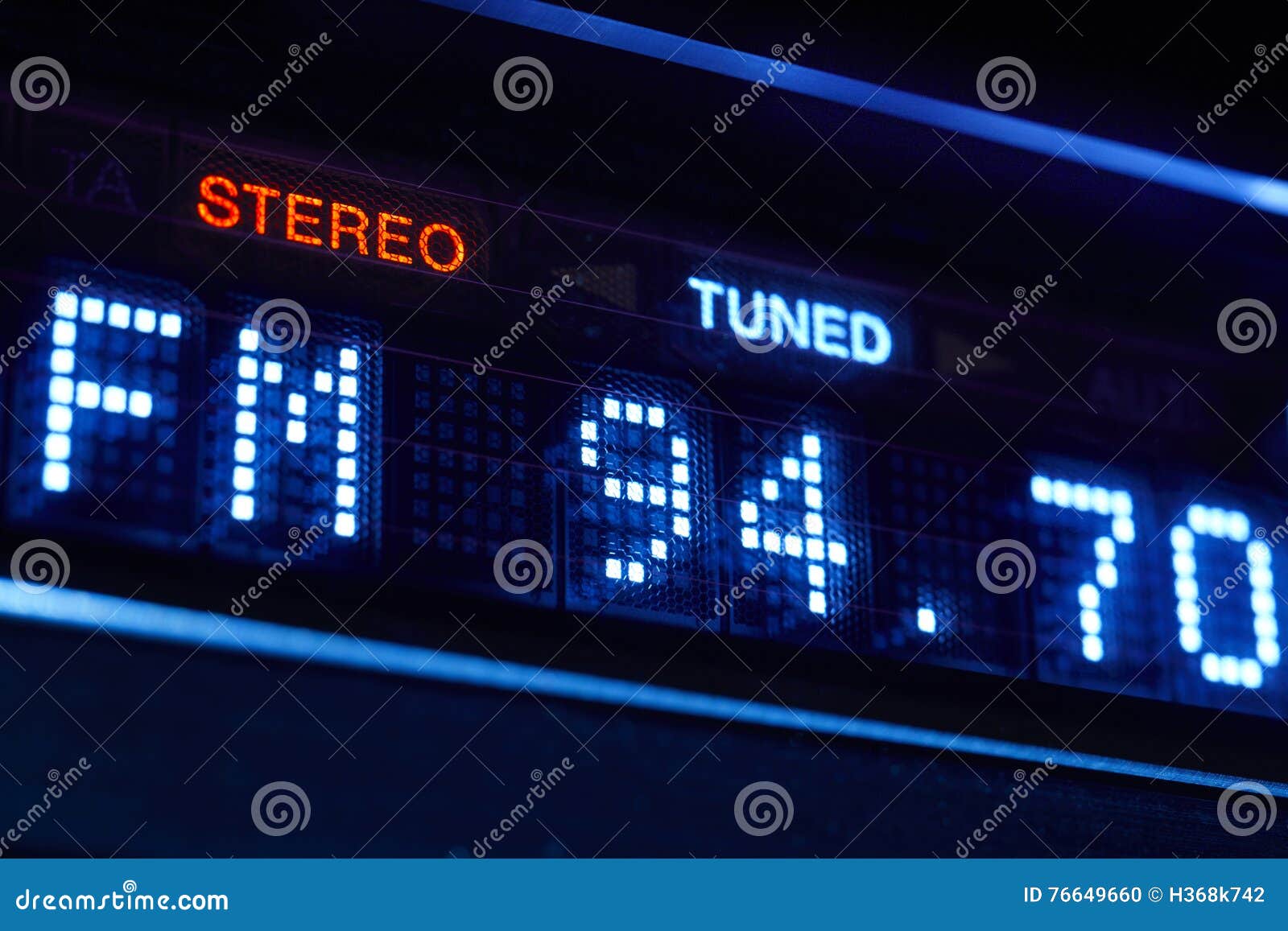 FM Tuner Radio Display. Stereo Digital Frequency Station Tuned Stock ...
