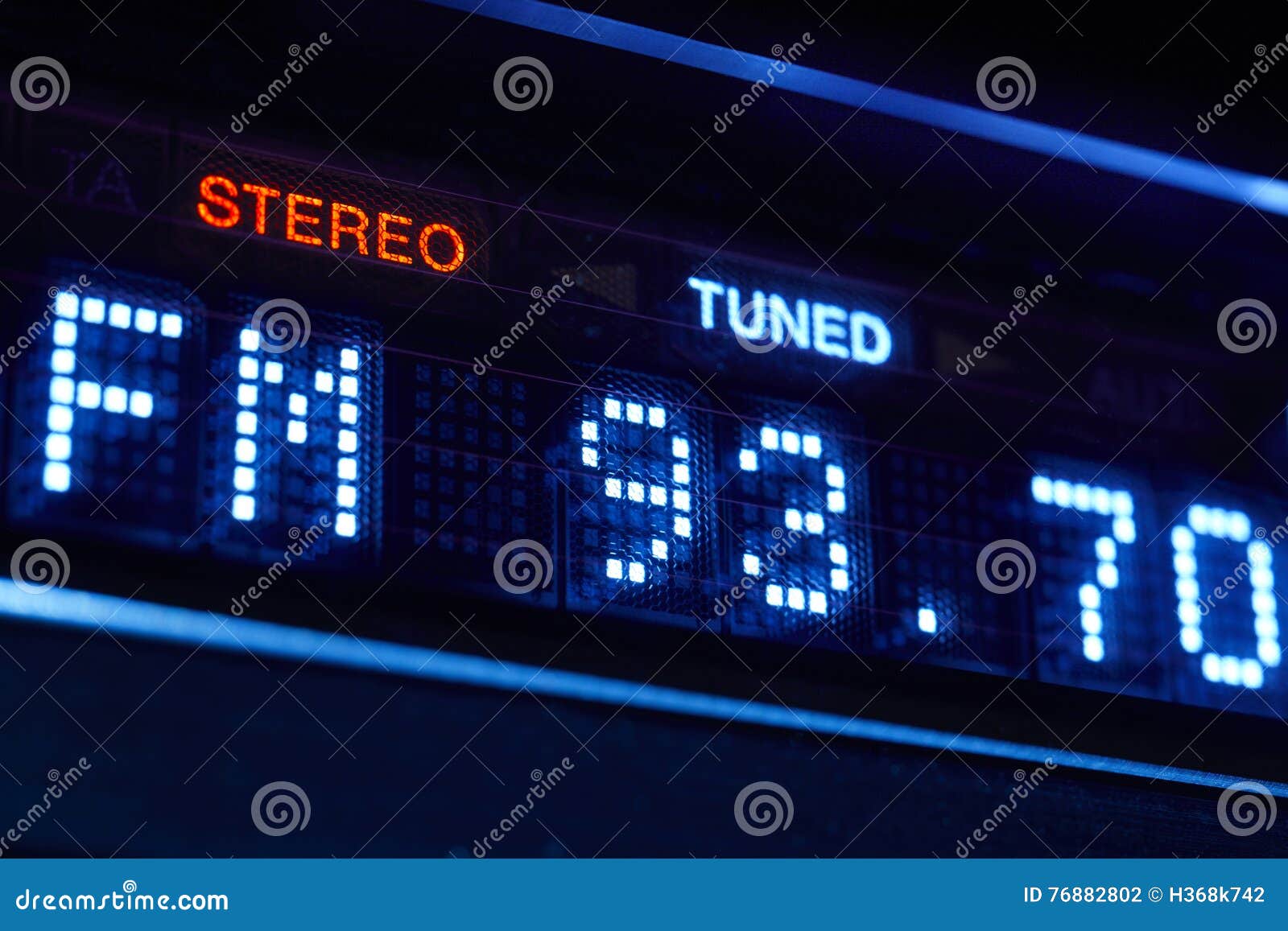 FM Tuner Radio Display. Stereo Digital Frequency Station Tuned Stock ...
