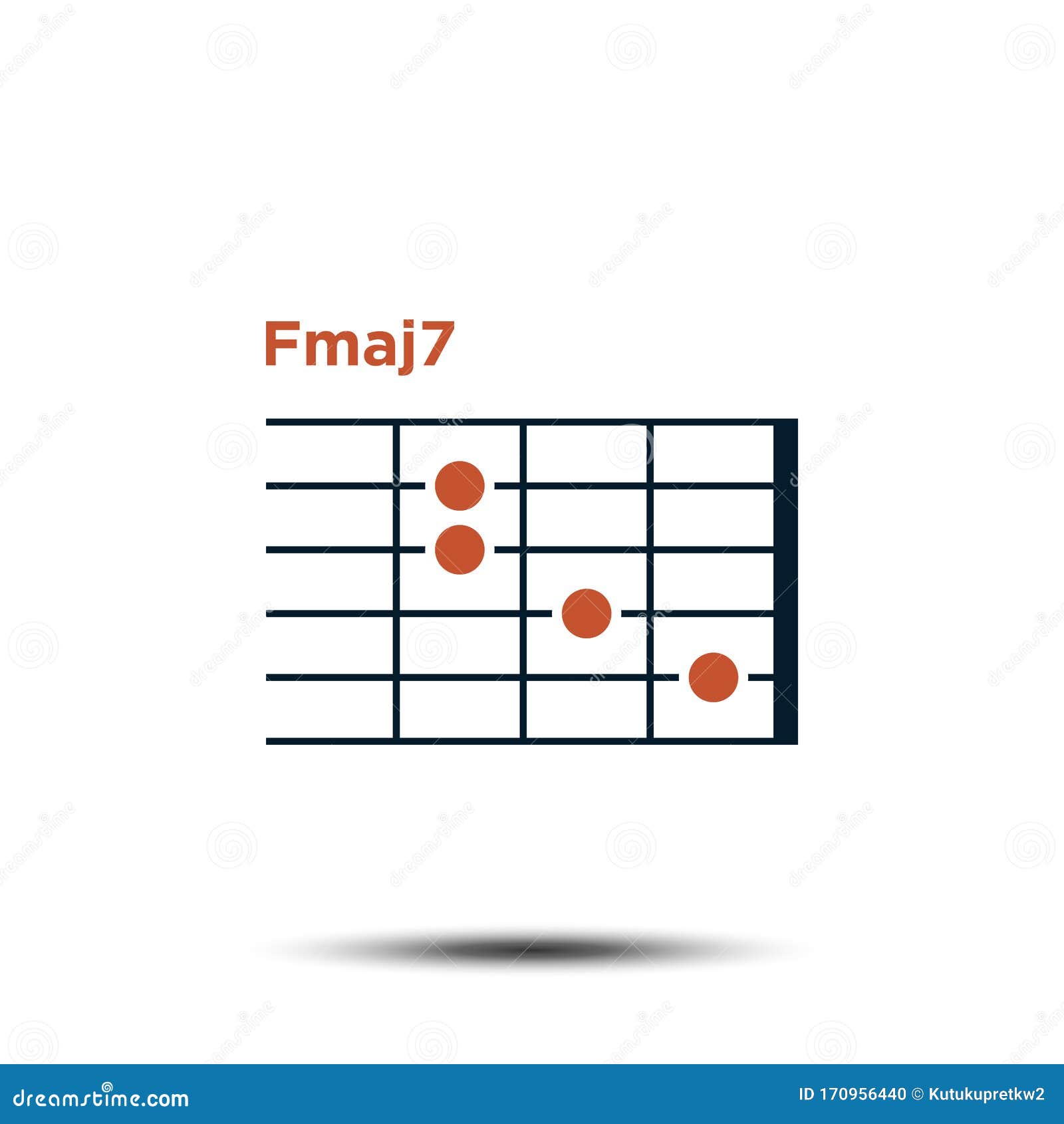 Fmaj7, Basic Guitar Chord Chart Icon Vector-mall Vektor Illustrationer ...