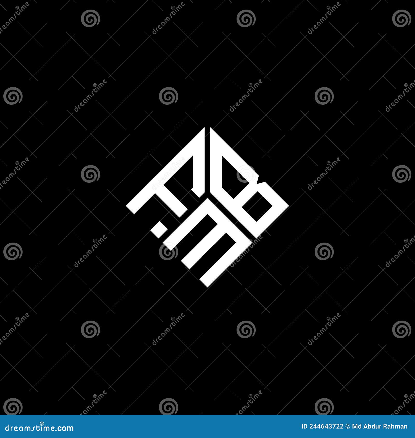 FMB Letter Logo Design on Black Background. FMB Creative Initials ...