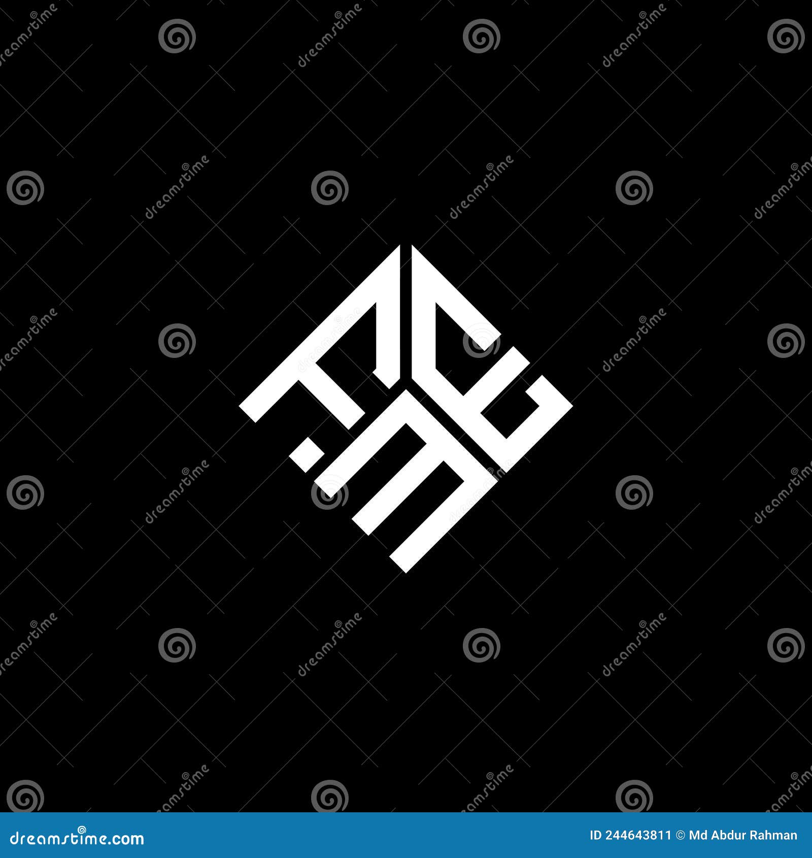 FME Letter Logo Design On Black Background. FME Creative Initials ...