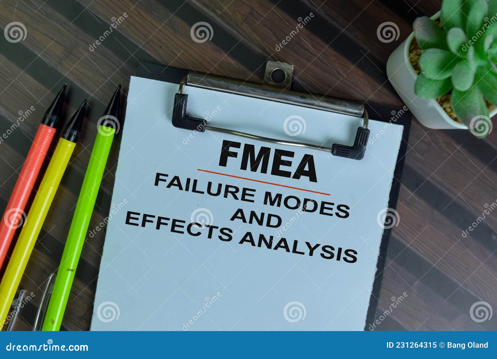 FMEA - Failure Modes And Effects Analysis Write On A Paperwork Isolated ...