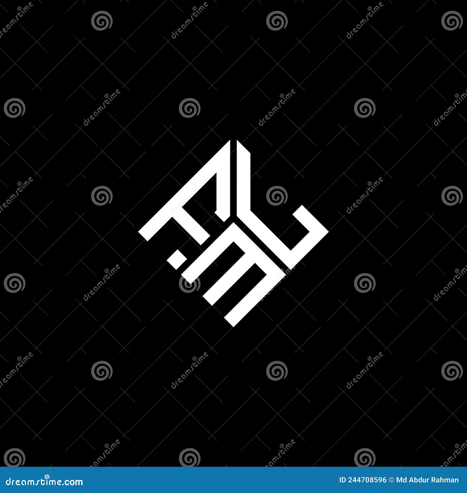 FML Letter Logo Design on Black Background. FML Creative Initials ...
