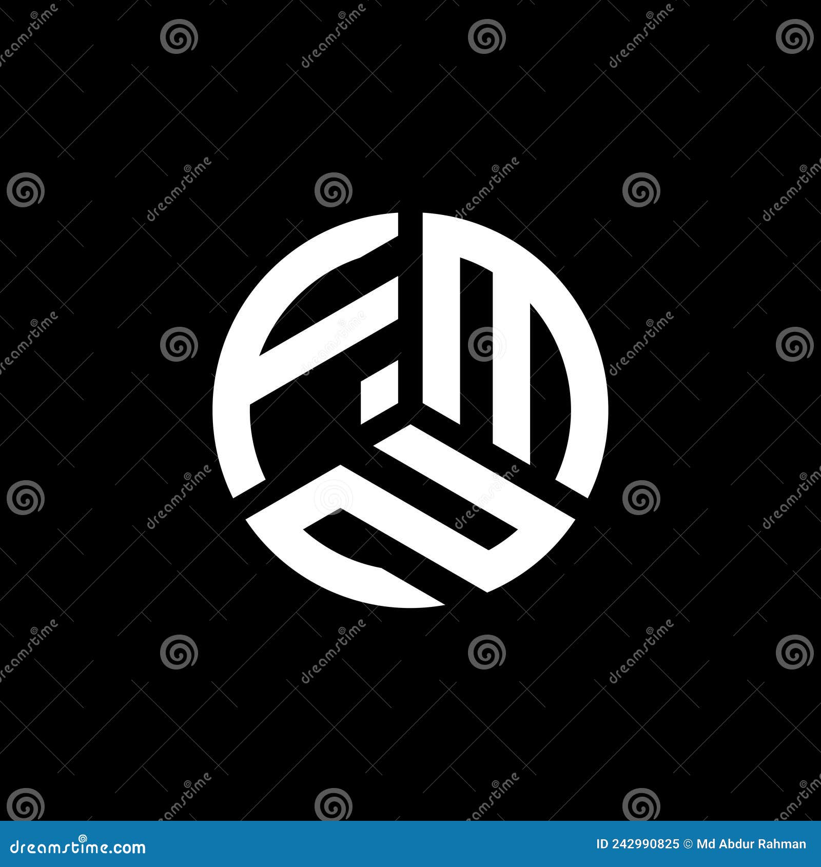 FMN Letter Logo Design on White Background. FMN Creative Initials ...