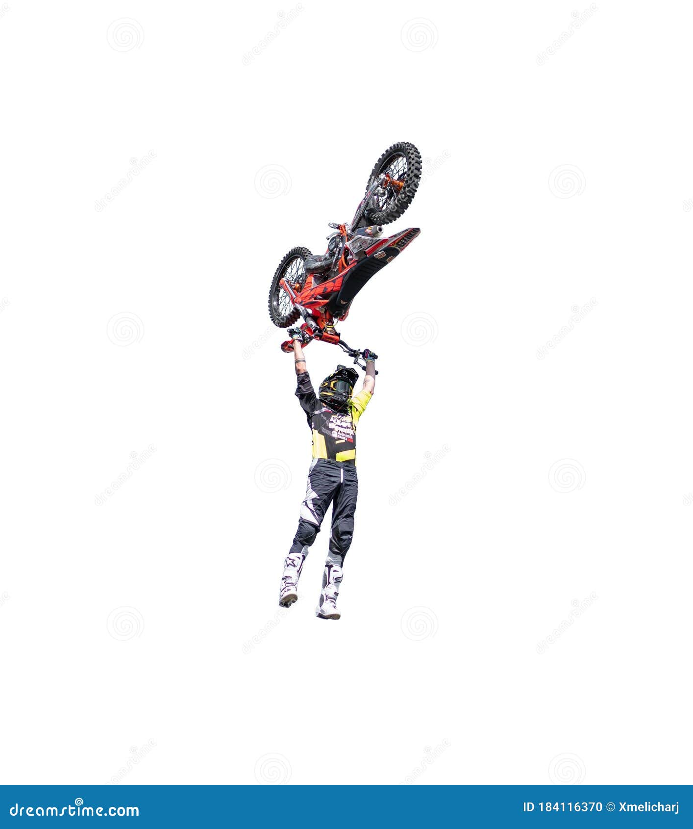 FMX Biker Doing A Back Flip On A Background Of Blue Sky Editorial Photo ...