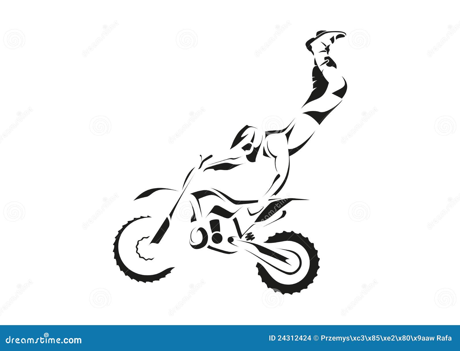 FMX trick - Heart Attack stock vector. Illustration of rider - 24312424