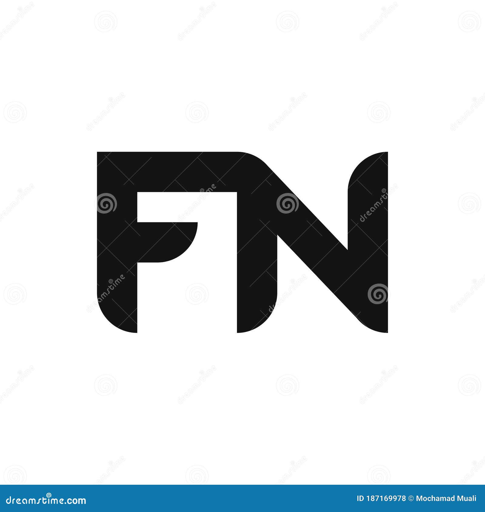 FN Letter Logo Design with Simple Style Stock Vector - Illustration of ...