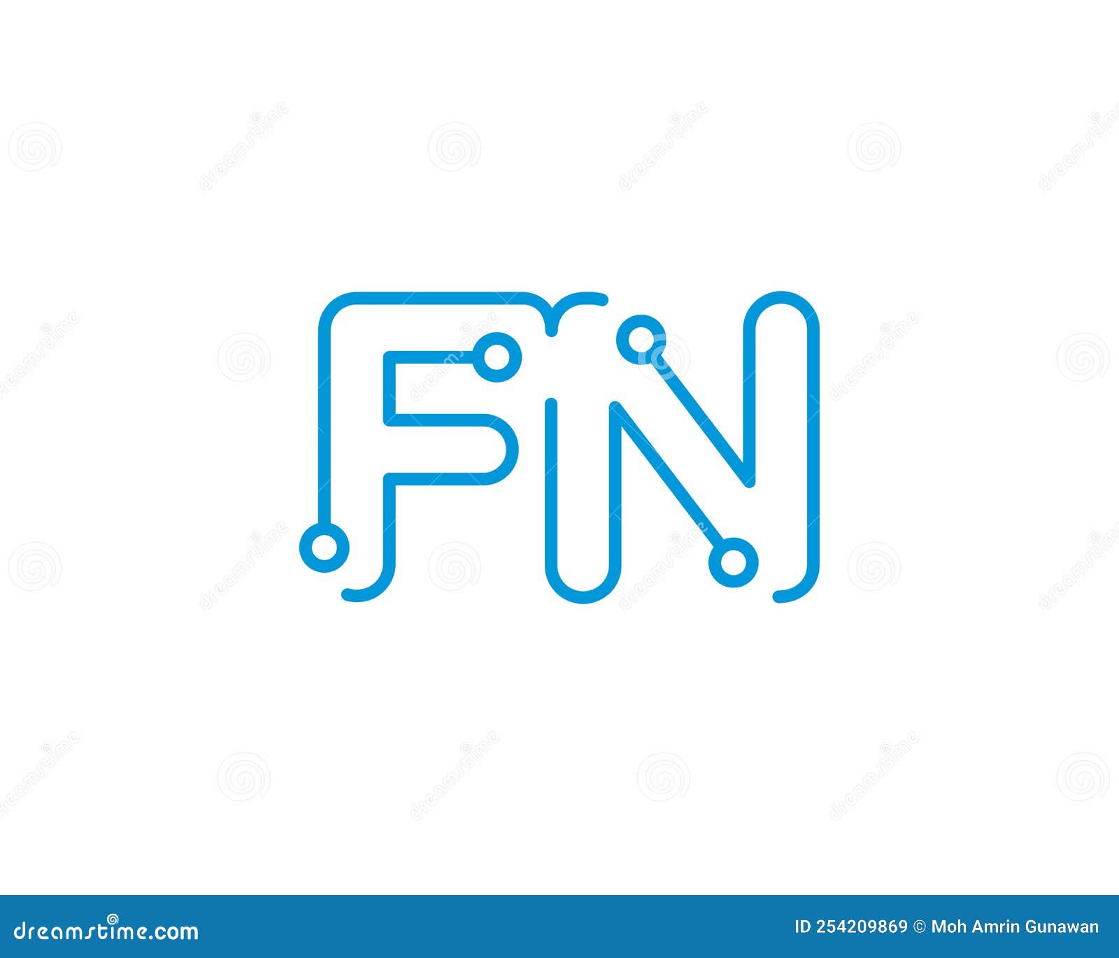 FN Letters, Electronic Circuit, Technology Logo Design Vector 001 Stock ...