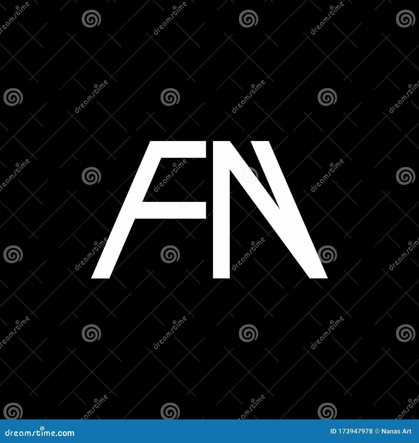 FN Logo Abstract Monogram Isolated on Black Background Stock Vector ...