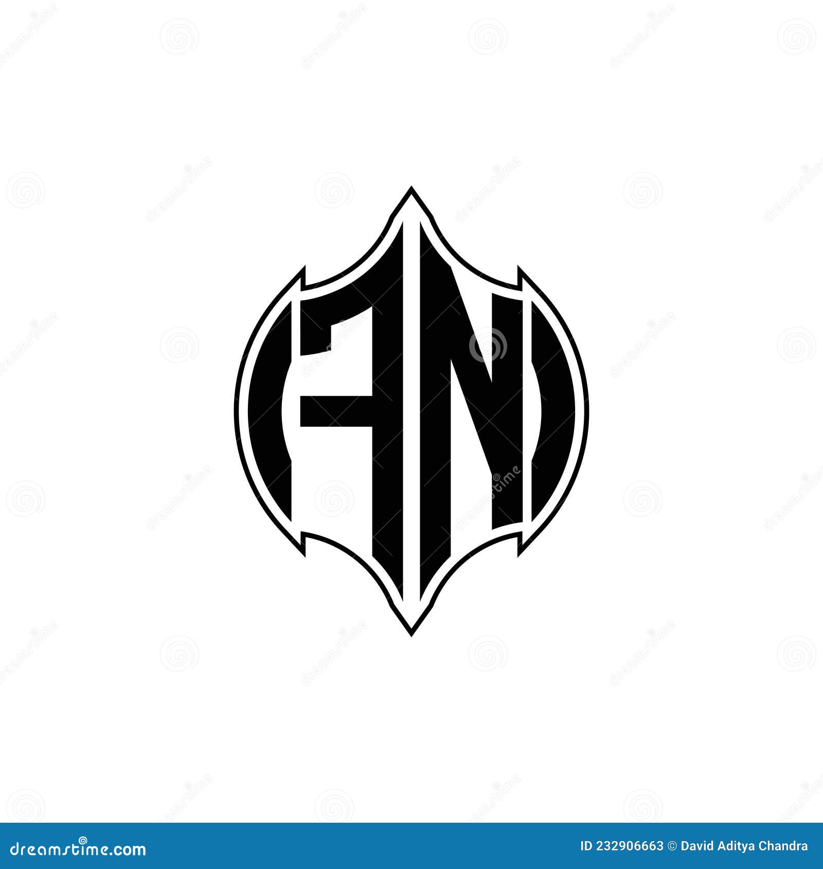 FN Logo Monogram Geometric Shield Shape Style Stock Vector ...