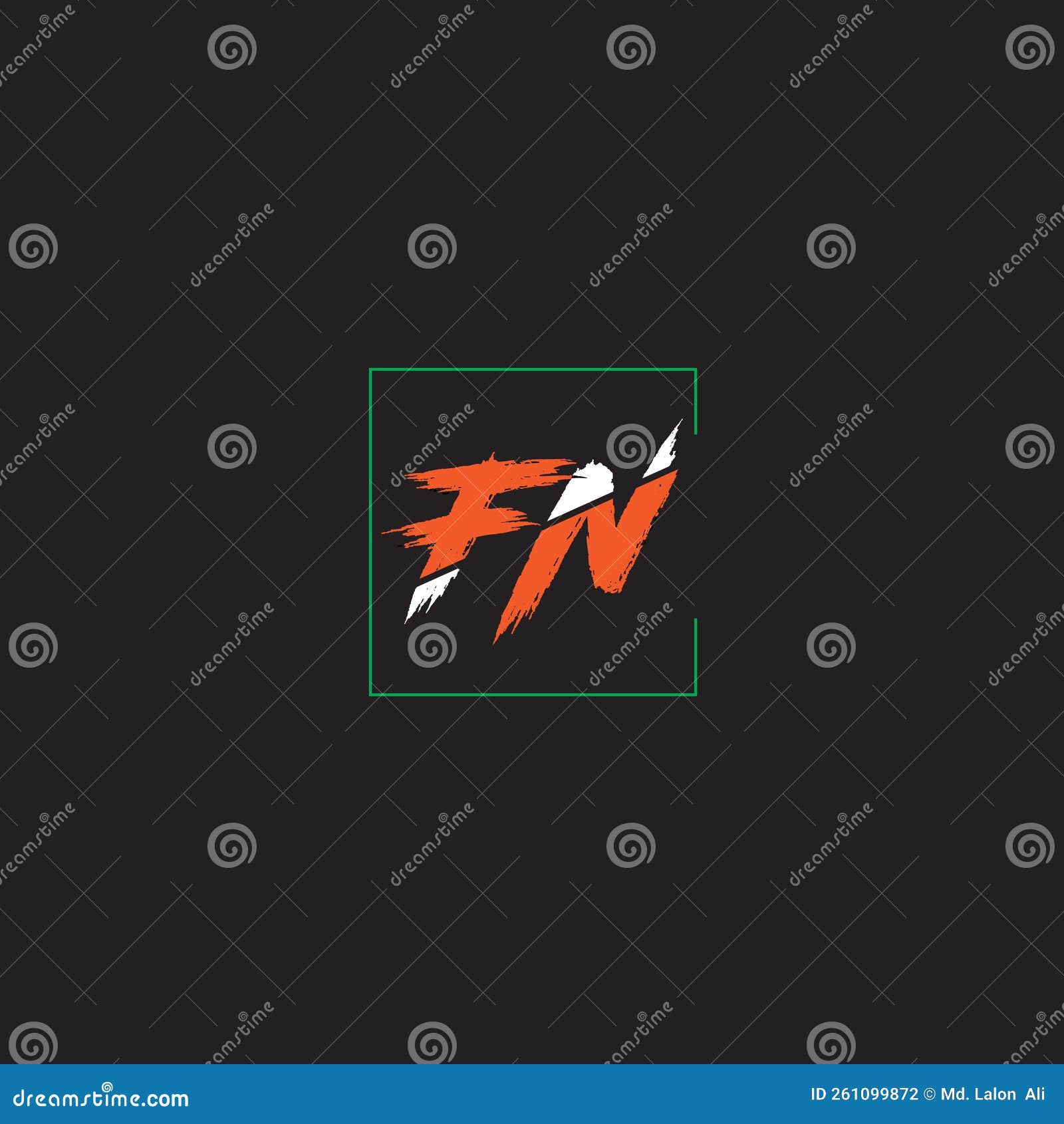 FN Text Logo Design stock vector. Illustration of vector - 261099872