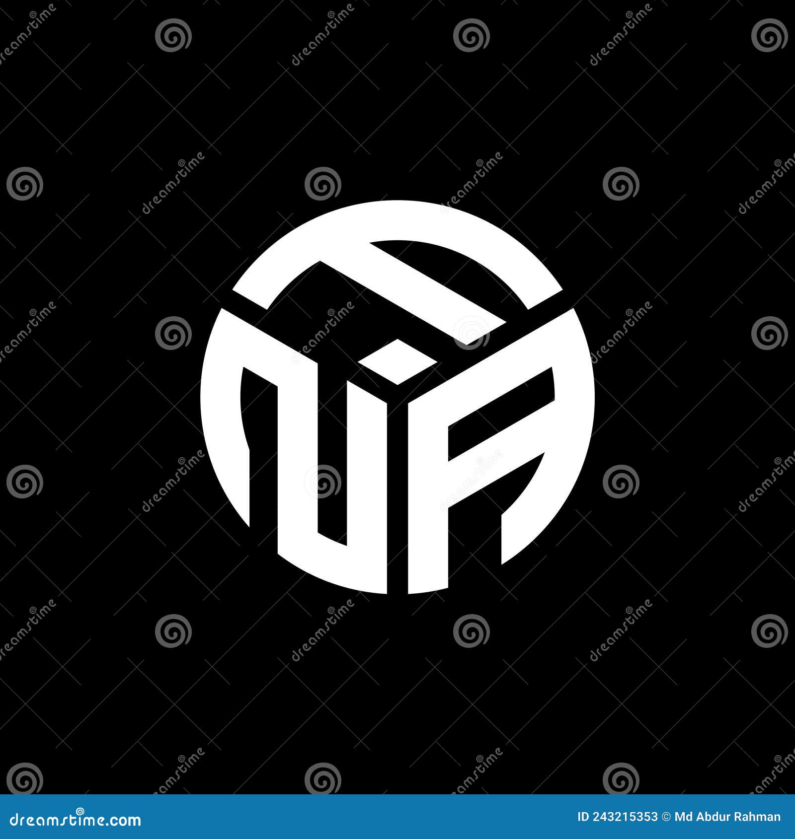 FNA Letter Logo Design on Black Background. FNA Creative Initials ...