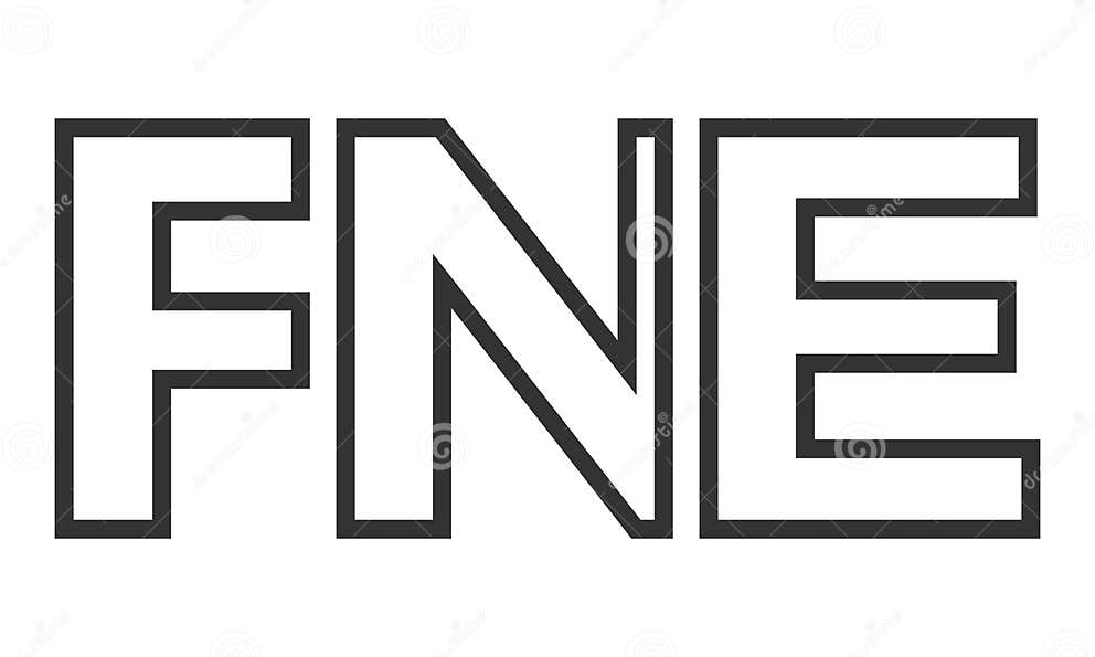 FNE Logo Design Template with Strong and Modern Bold Text. Initial ...