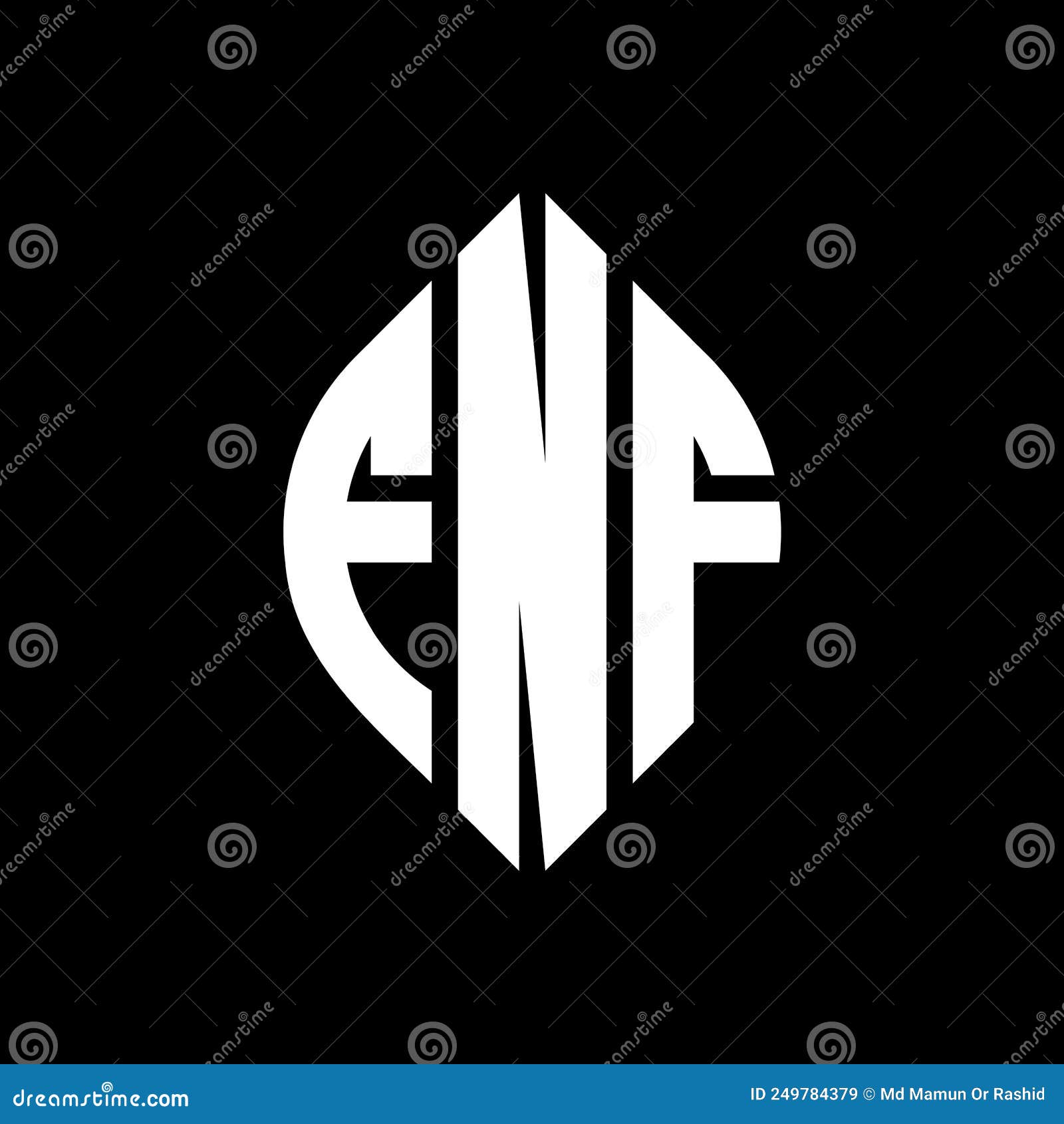 FNF Circle Letter Logo Design With Circle And Ellipse Shape. FNF ...