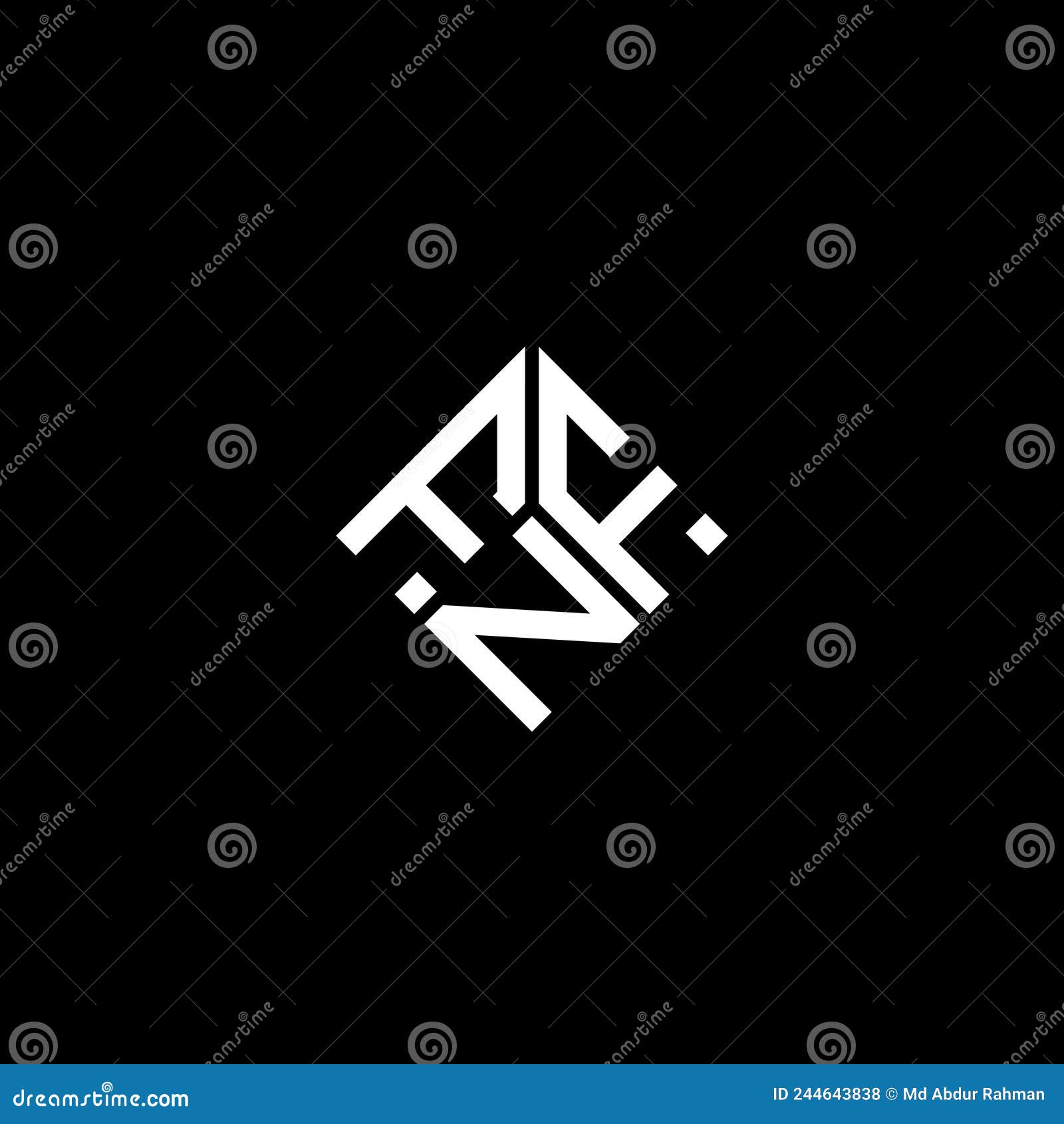 FNF Letter Logo Design on Black Background. FNF Creative Initials ...