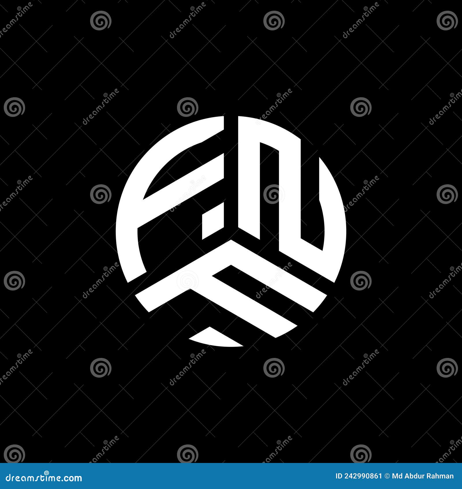 FNF Letter Logo Design on White Background. FNF Creative Initials ...