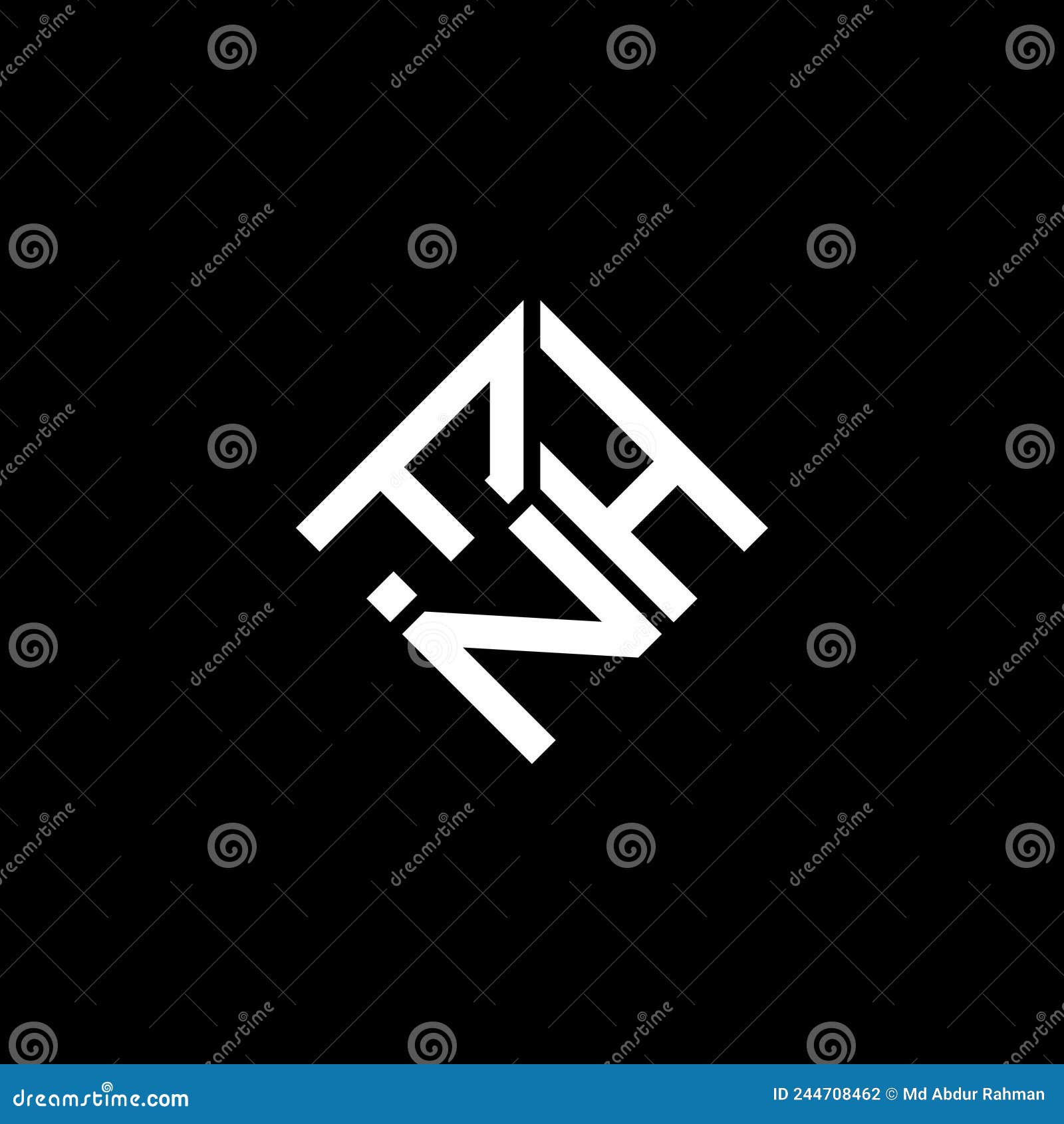 FNH Letter Logo Design On Black Background. FNH Creative Initials ...