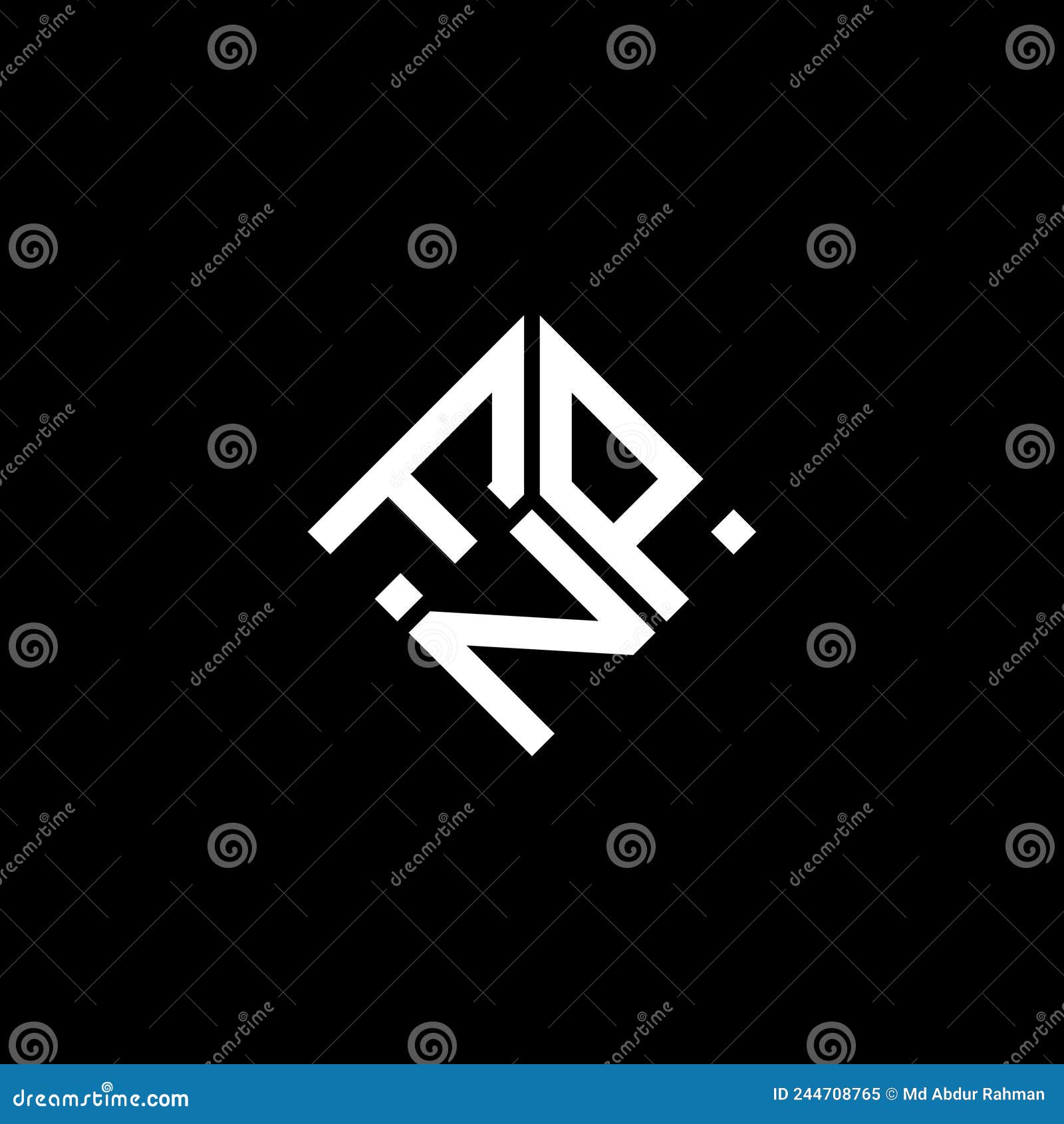 FNP Letter Logo Design on Black Background. FNP Creative Initials ...
