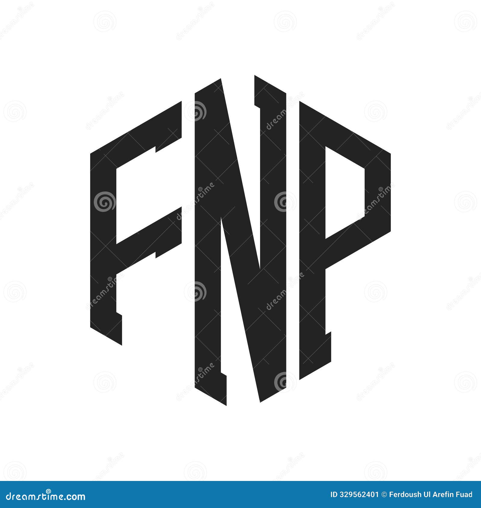 FNP Logo Design. Initial Letter FNP Monogram Logo Using Hexagon Shape ...