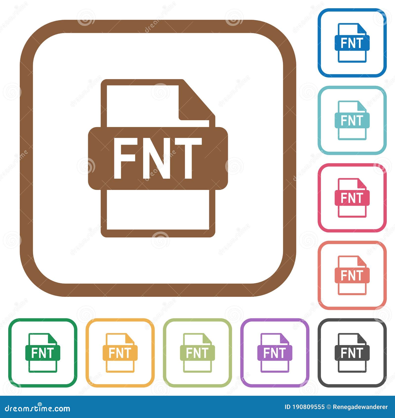 FNT File Format Simple Icons Stock Vector - Illustration of blue ...