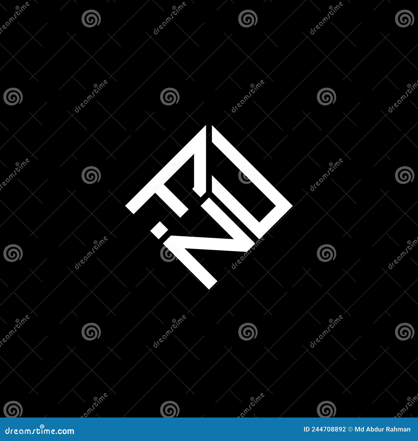 FNU Letter Logo Design on Black Background. FNU Creative Initials ...