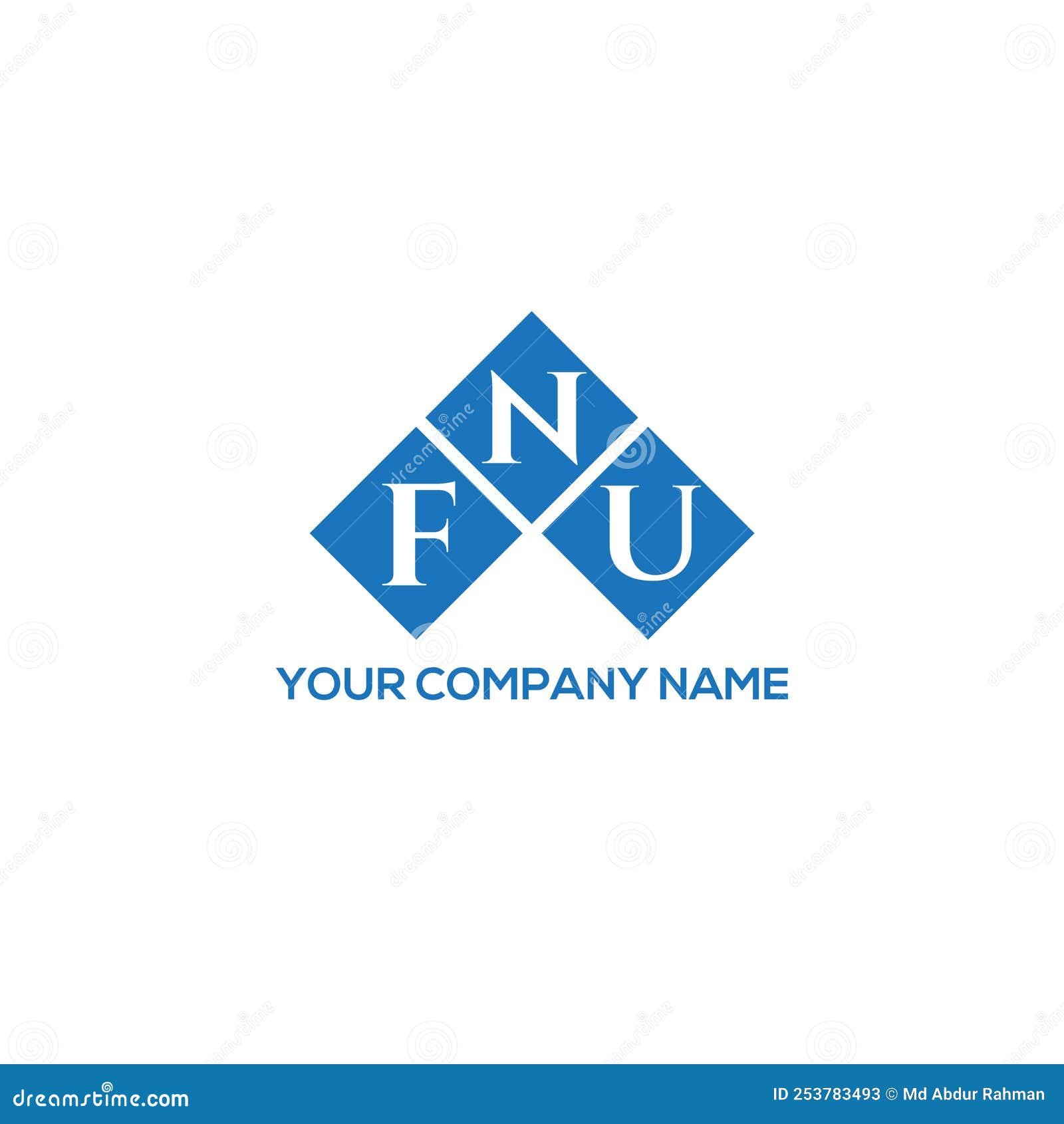FNU Letter Logo Design on WHITE Background. FNU Creative Initials ...