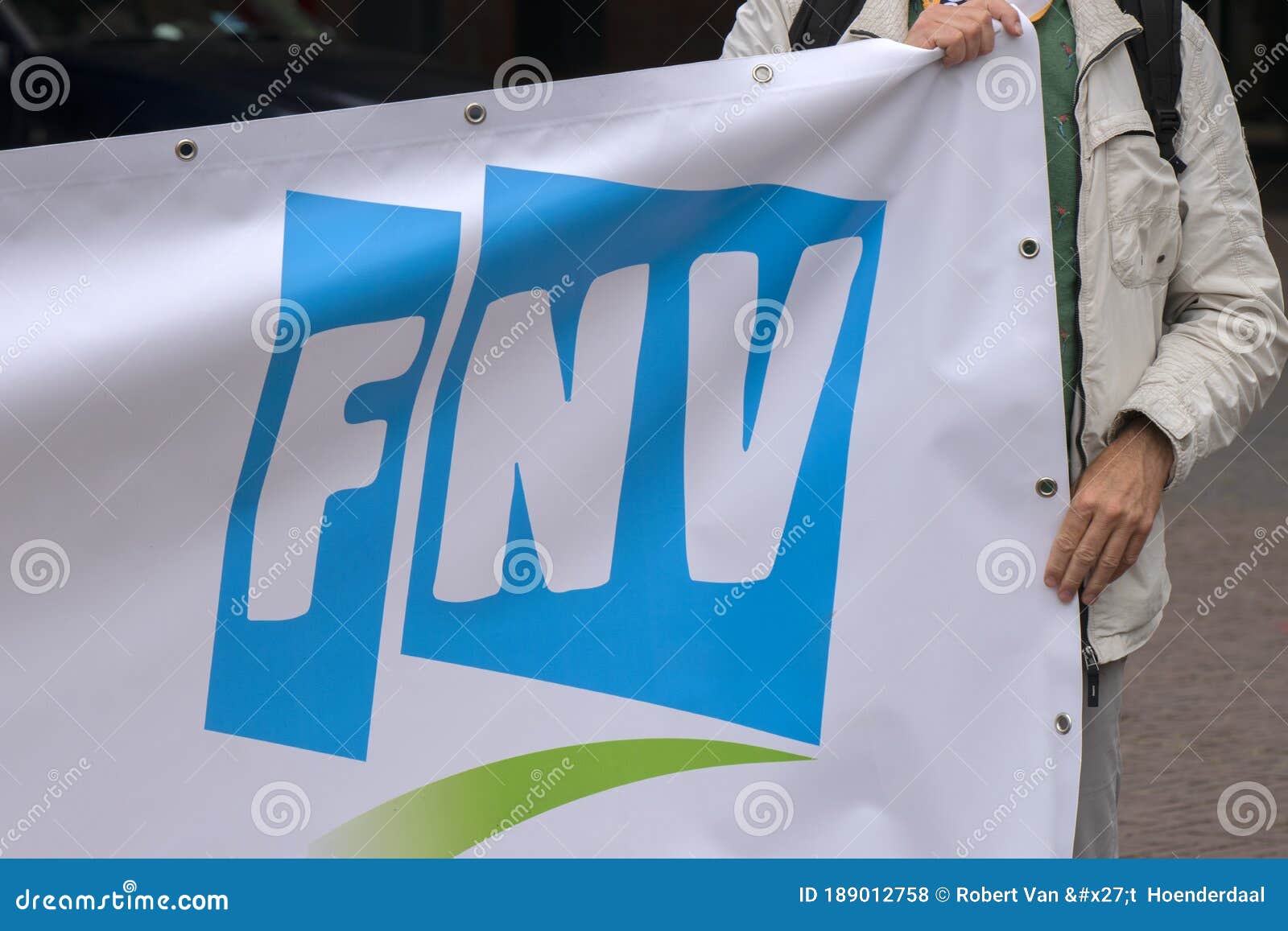FNV Flag at Amsterdam the Netherlands 1-7-2020 Editorial Stock Photo ...