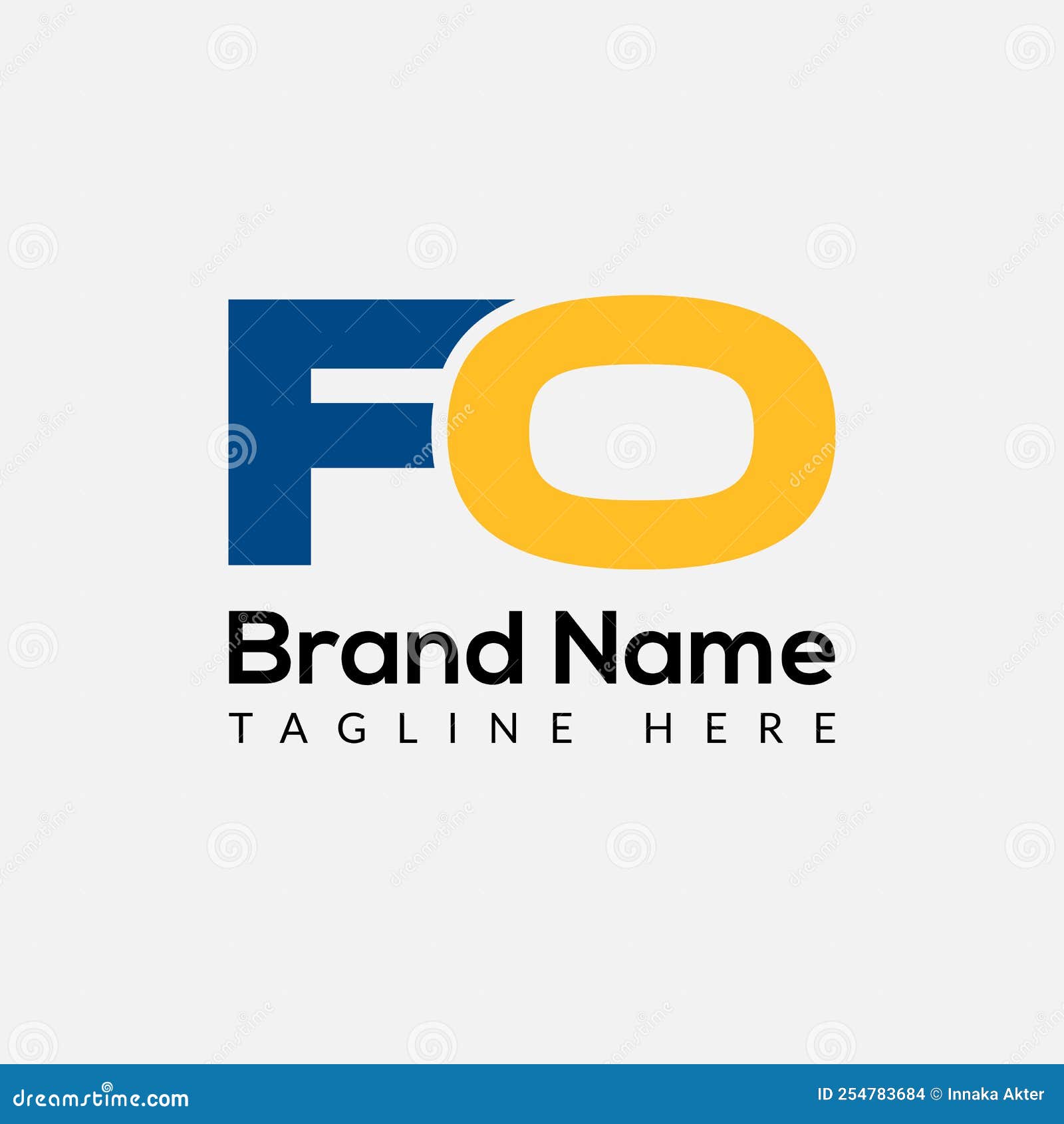 Abstract FO Letter Modern Initial Lettermarks Logo Design Stock Vector ...