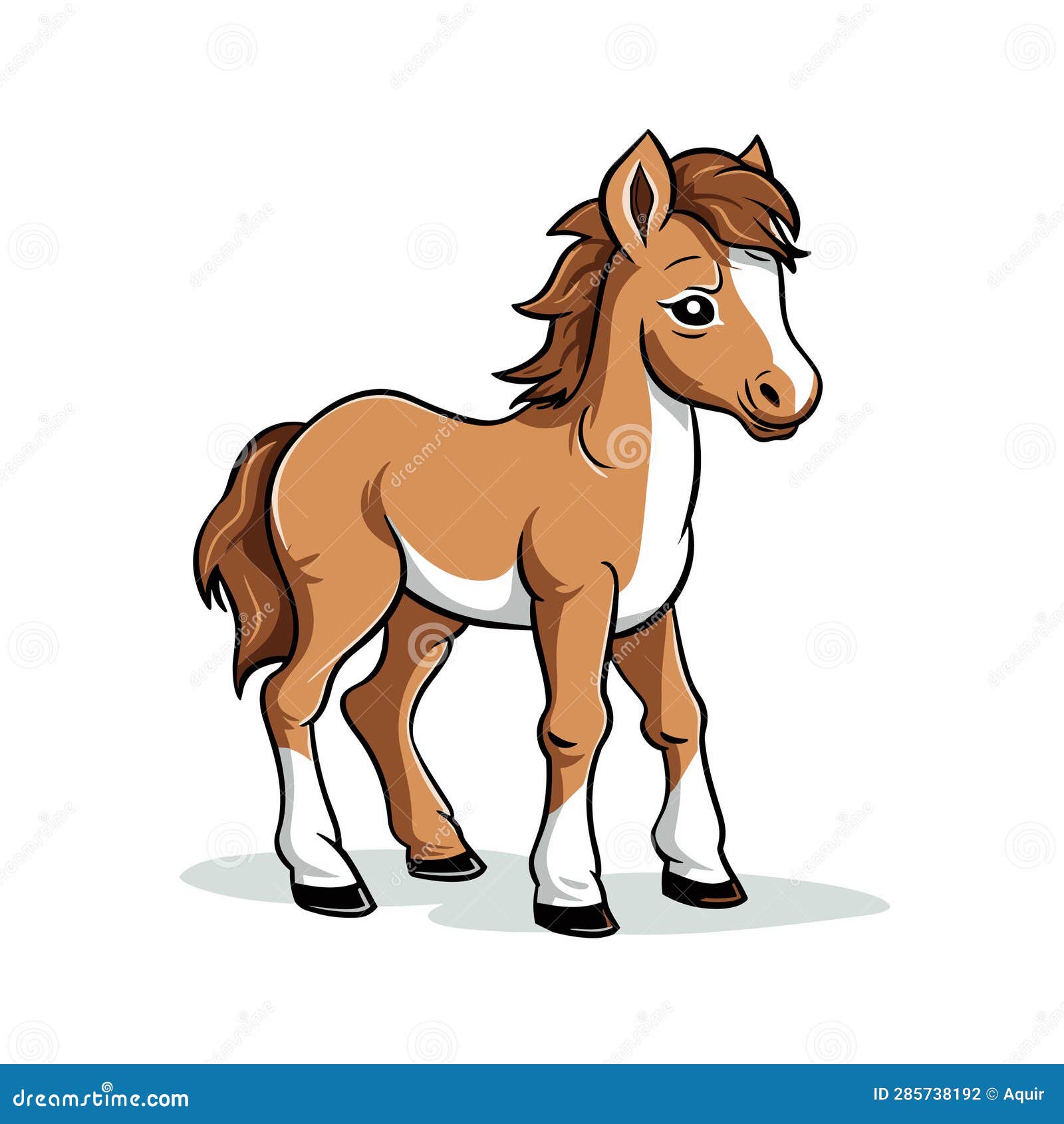 Foal Hand-drawn Illustration. Foal. Vector Doodle Style Cartoon ...
