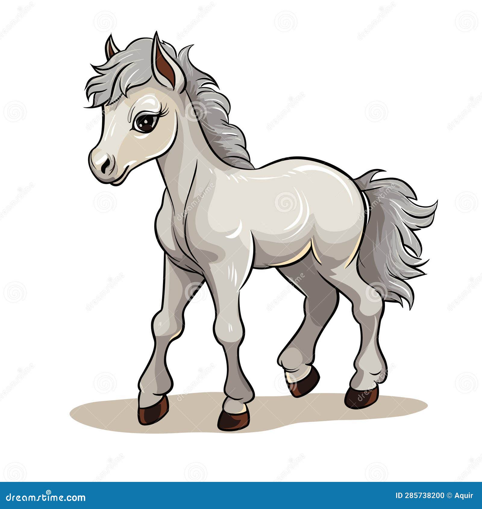 Foal Hand-drawn Illustration. Foal. Vector Doodle Style Cartoon ...