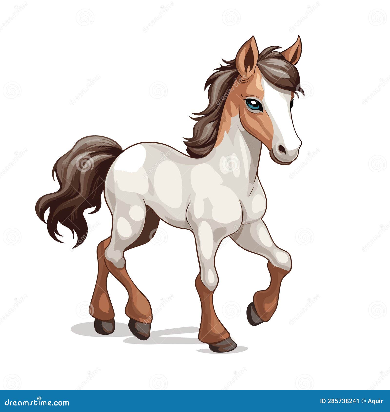 Foal Hand-drawn Illustration. Foal. Vector Doodle Style Cartoon ...