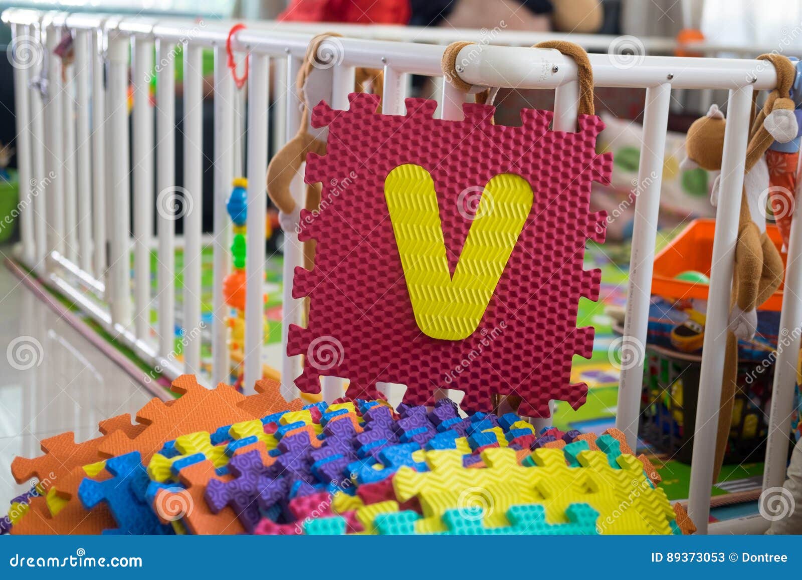 Foam Alphabet Puzzle Pieces, V Stock Image - Image of object, purple ...