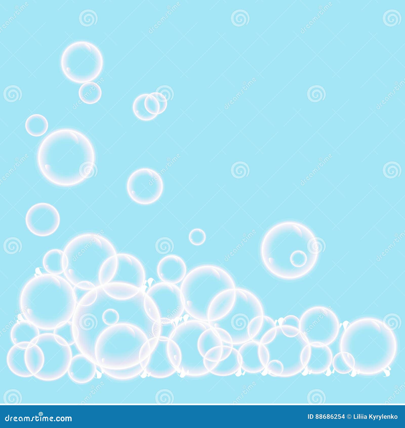 Foam on a Blue Background. Can Be Used As a Separate Design Element ...