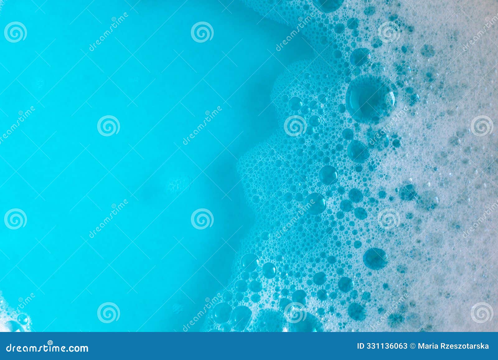 Foam in Blue Water. Blue Foam. Water with Foam Bubbles Stock Image ...