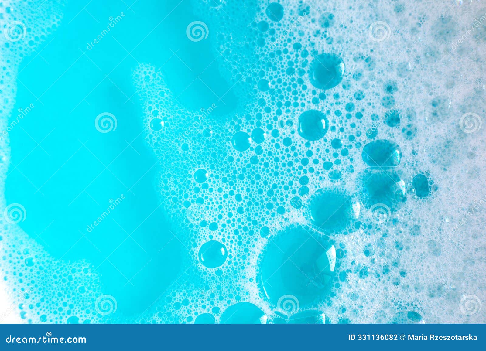 Foam in Blue Water. Blue Foam. Water with Foam Bubbles Stock Photo ...