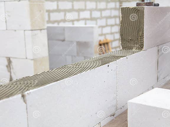 Foam Bricks in a House Under Construction Stock Image - Image of ...
