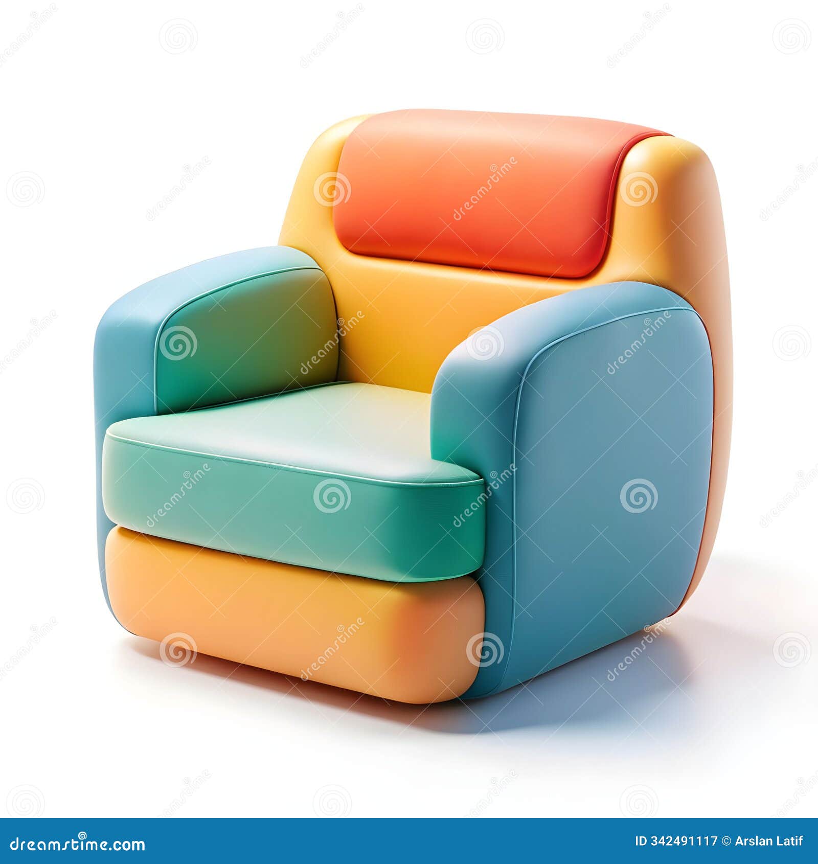 A Comfortable Foam Chair Sits Against a White Background, Stock Image ...
