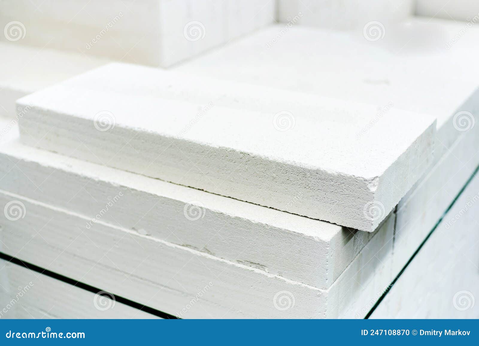 Foam Concrete Blocks in a Building Materials Store. Close-up Stock ...