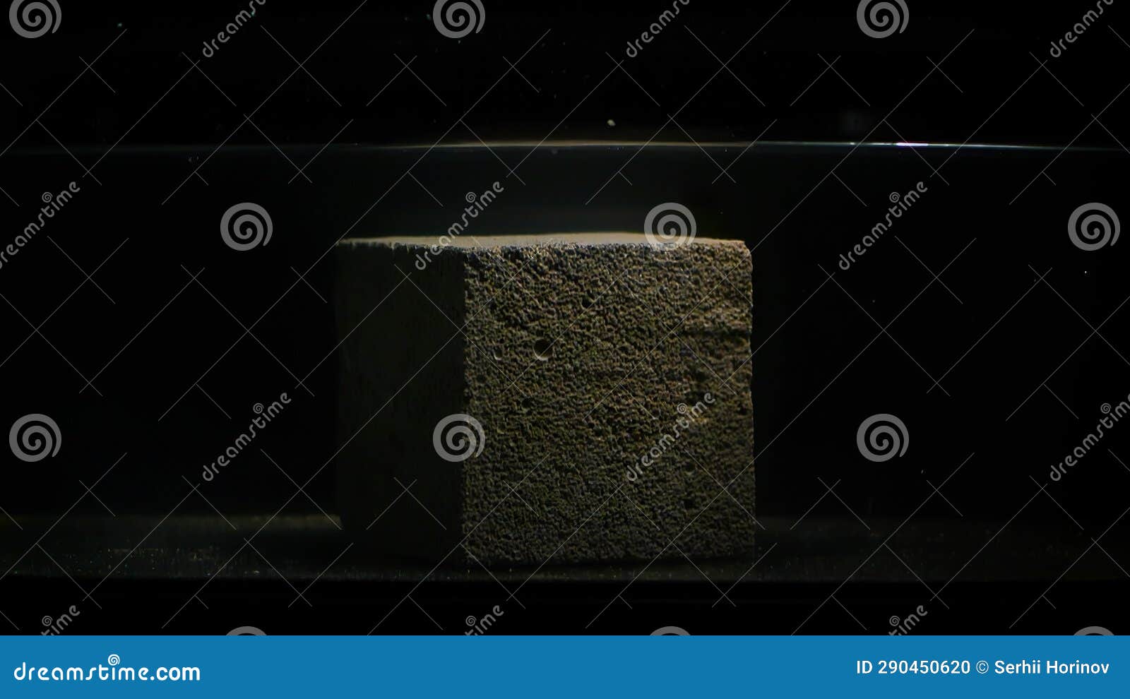 Foam Concrete Cube Floating in Water Laboratory Test Stock Footage ...